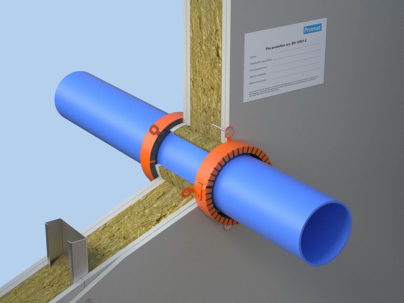 Manchet knijpt bij brand kunststof buizen dicht